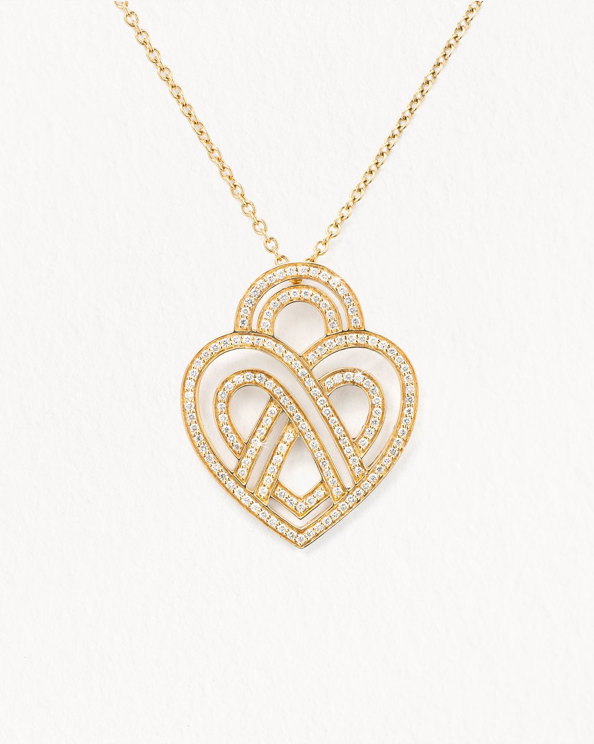 Collier Poiray Coeur Entrelacé Grand Modèle Or Jaune Et Diamants ...